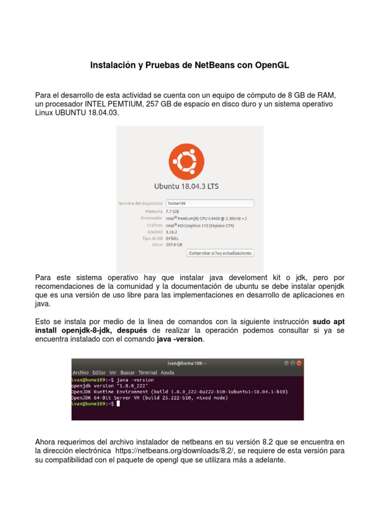 Instalación y Pruebas de NetBeans Con OpenGL Con Ubuntu | PDF | Frijoles Netos | Aplicaciones y ...