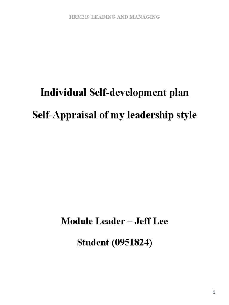 Leadership Self-Development Plan | PDF | Leadership | Intelligence