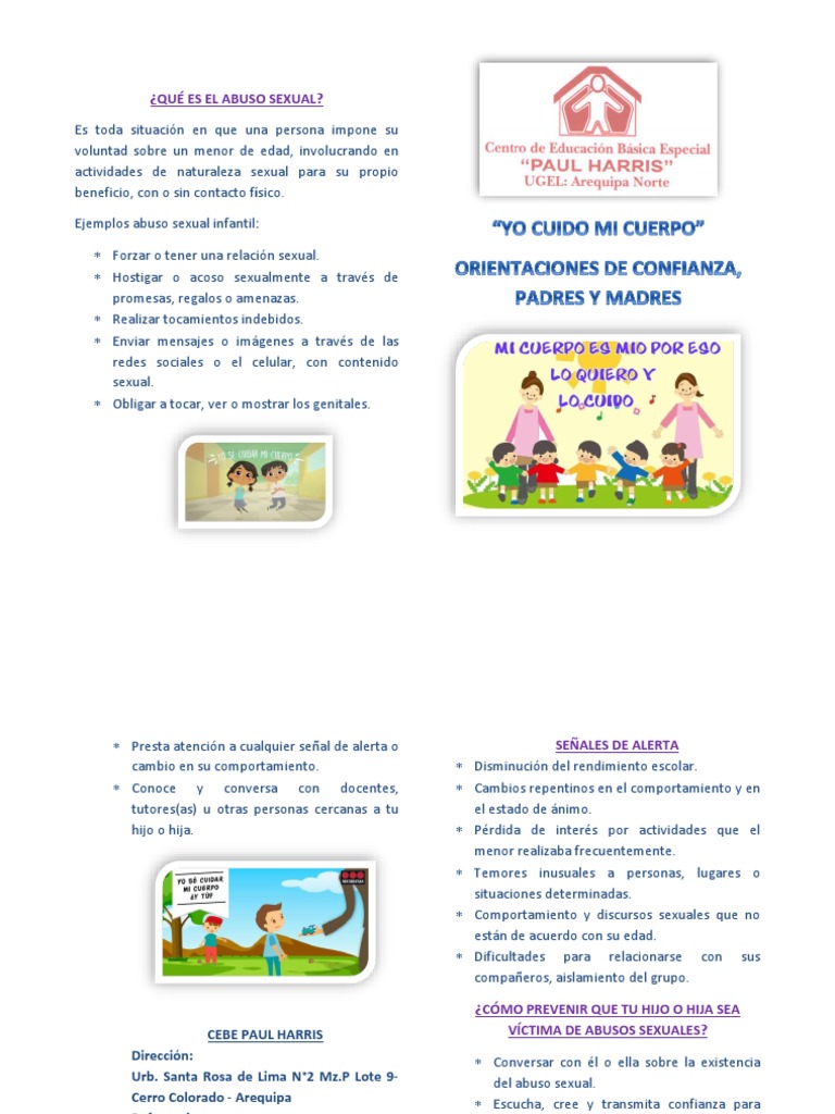 Yo Se Cuidar Mi Cuerpo | PDF | Abuso sexual | Abuso Sexual Infantil