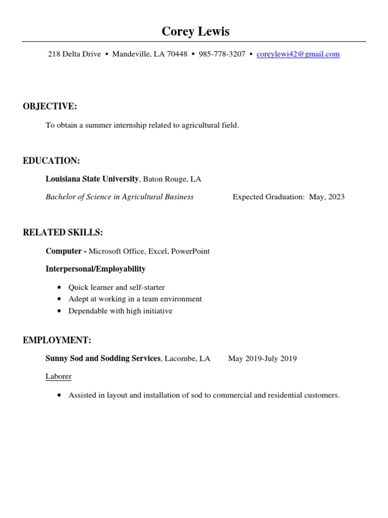 Corey Lewis - Resume | PDF