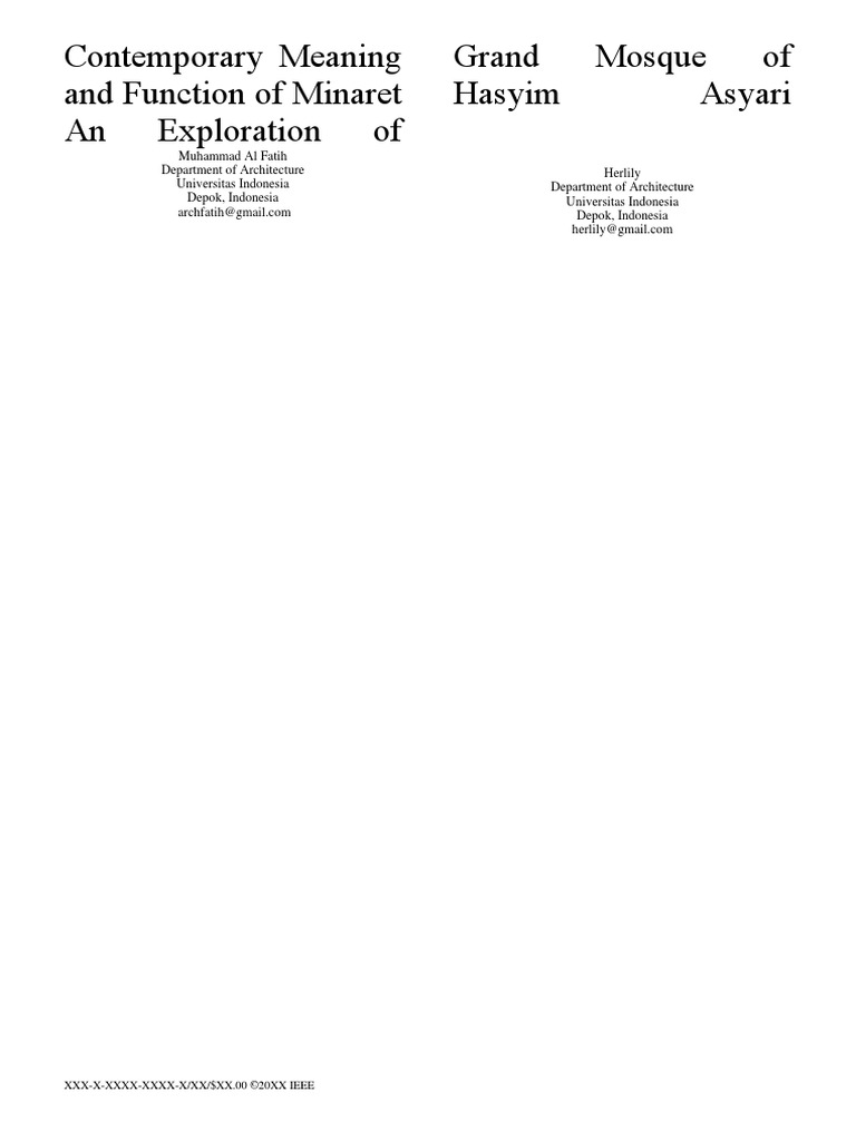 Contemporary Meaning and Function of Minaret An Exploration of Grand ...