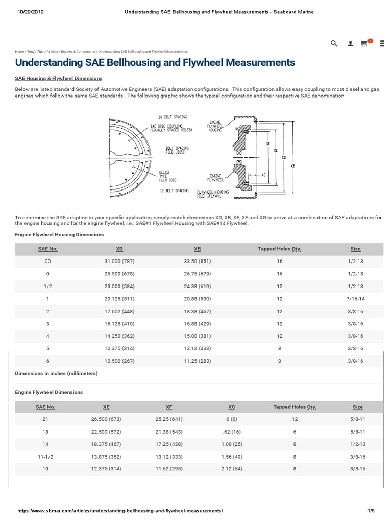 SAE Bellhousing and Flywheel Measurements | PDF | Horsepower | Vehicle ...