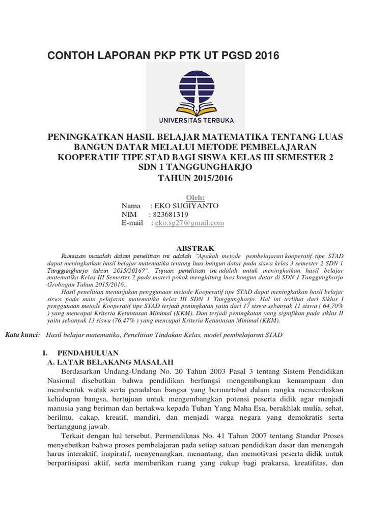 Contoh Laporan PKP | PDF