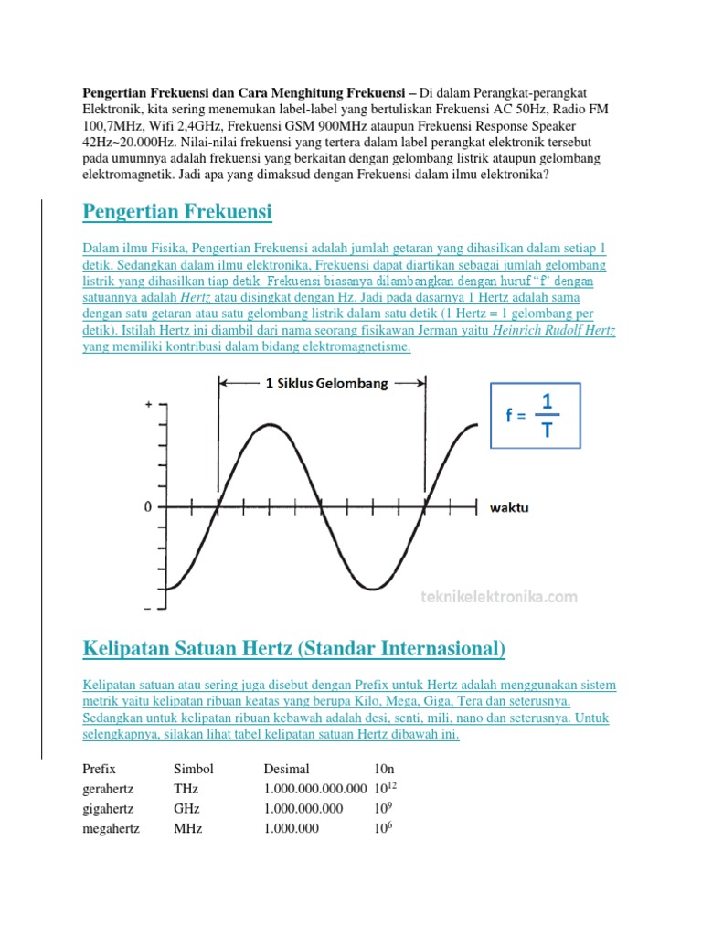 Pengertian Frekuensi Dan Cara Menghitung Frekuensi | PDF