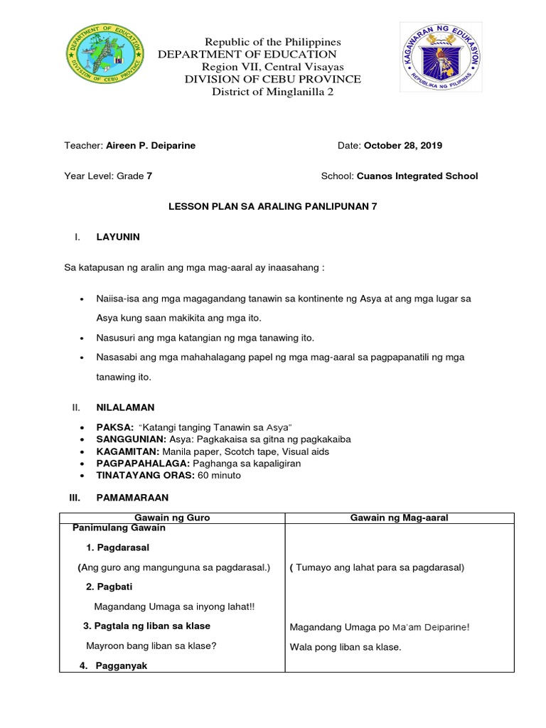 Lesson Plan in AP | PDF