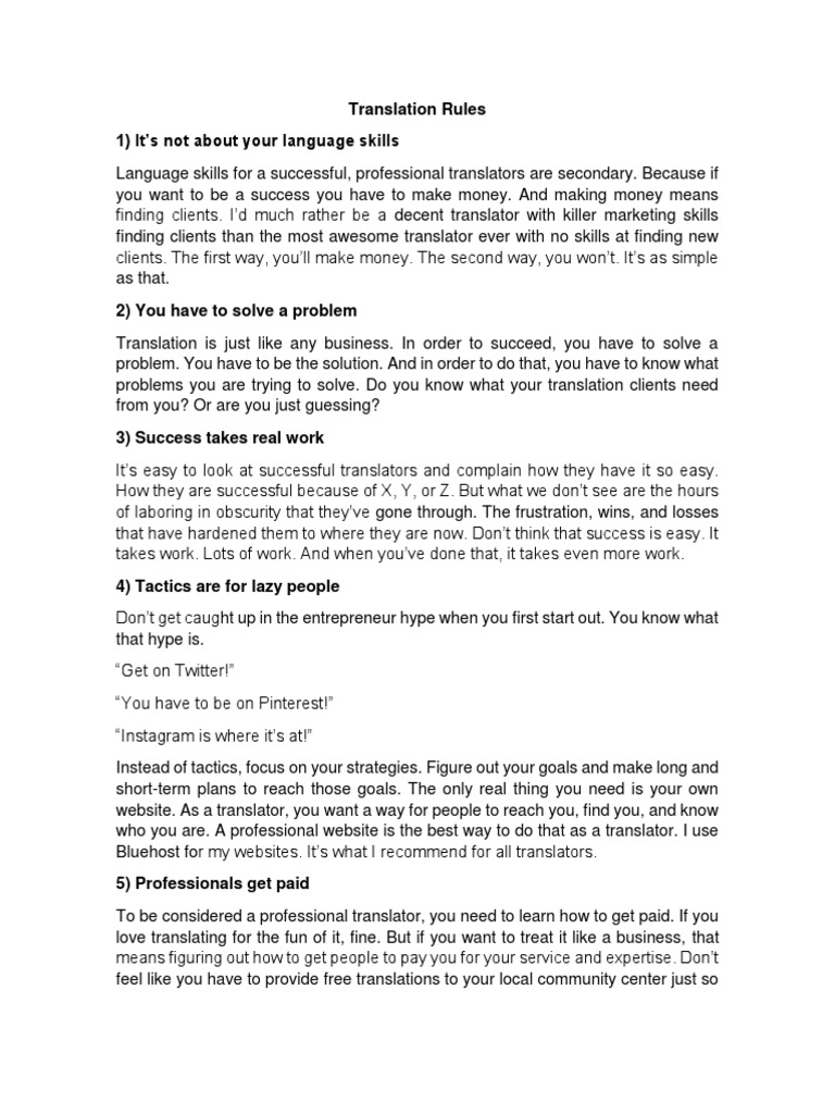 Translation Rules 1) It's Not About Your Language Skills | Download ...