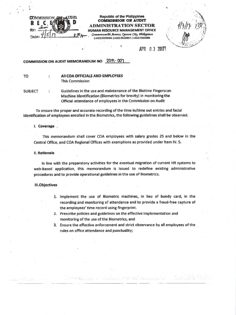 COA Memo 2017-007 | PDF