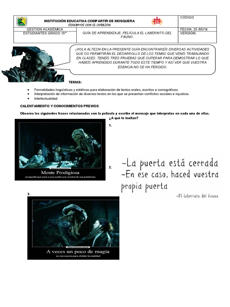 El Laberinto Del Fauno Guía 10a | PDF | Lingüística | Ciencia cognitiva