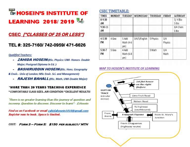 Csec Flyer 2018 2019 Final | PDF