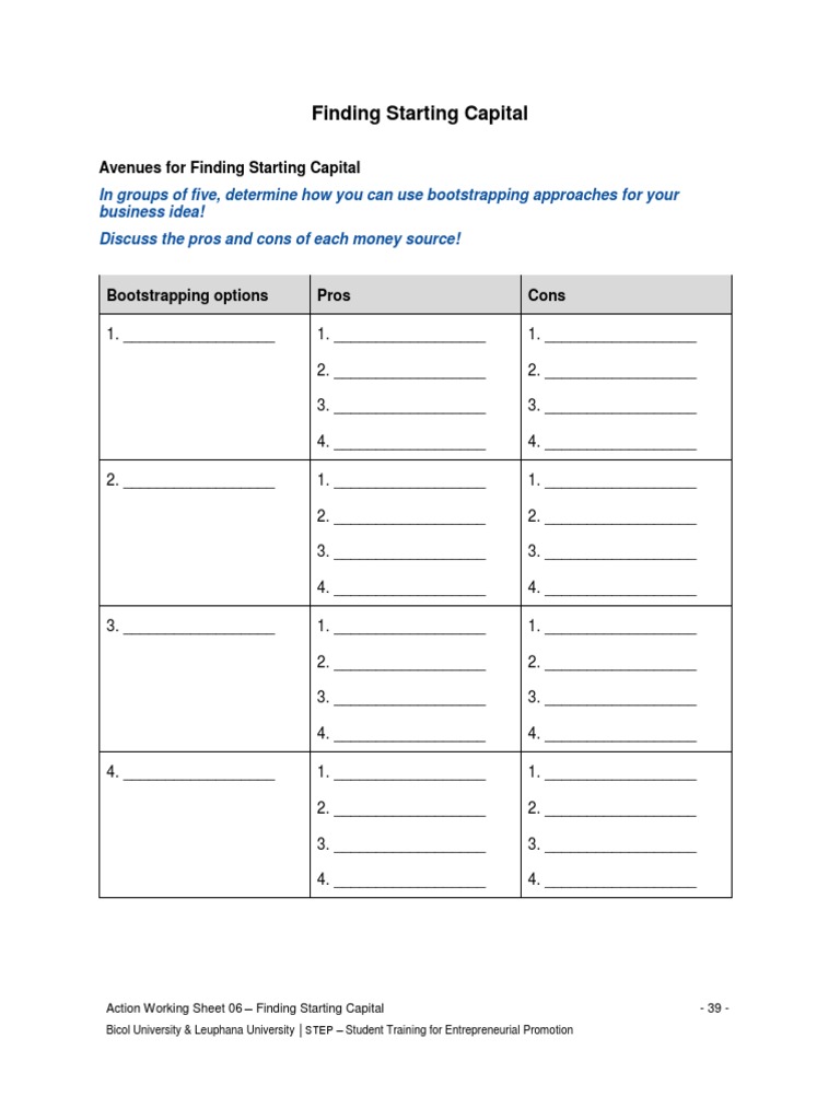 Session 6 Finding Starting Capital | PDF | Net Present Value | Corporations