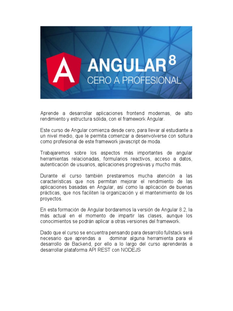 Desarrollo Fullstack Con Angular 8 y Nodejs Argentina | PDF | Mongo Db ... Desarrollo Fullstack Con Angular 8 y Nodejs Argentina | PDF | Mongo Db ...