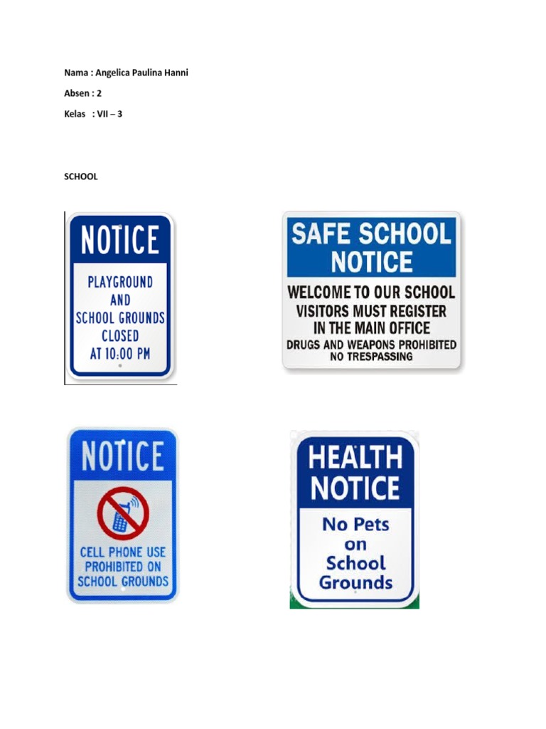 Bahasa Inggris Notice Sign | PDF