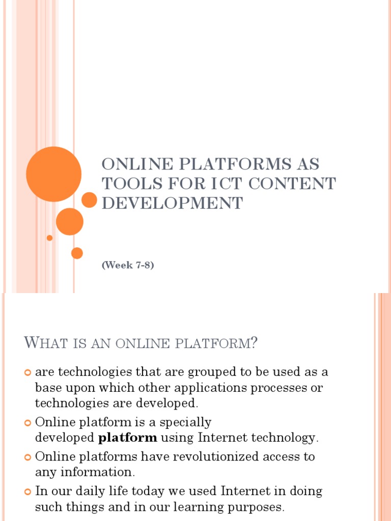 Online Platforms as Tools for ICT Content Development: A Guide to ...