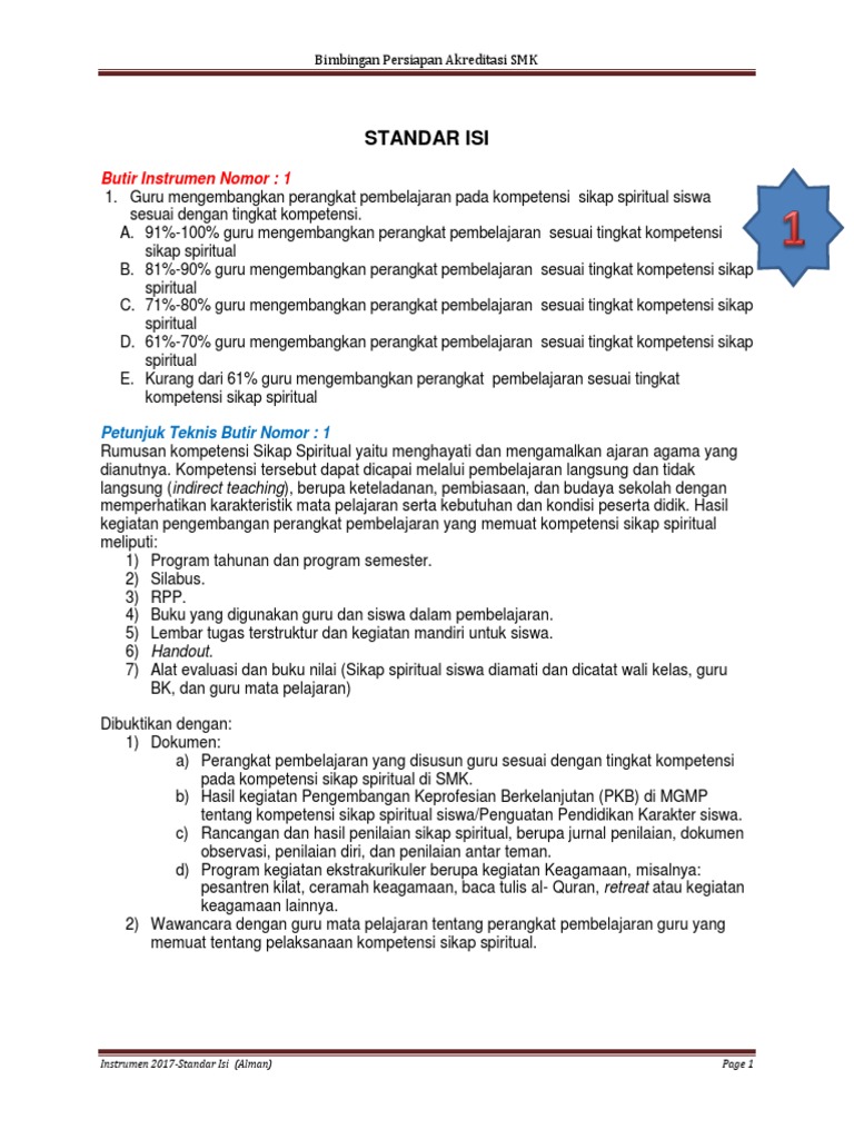 Persiapan Akreditasi SMK: Standar Isi | PDF