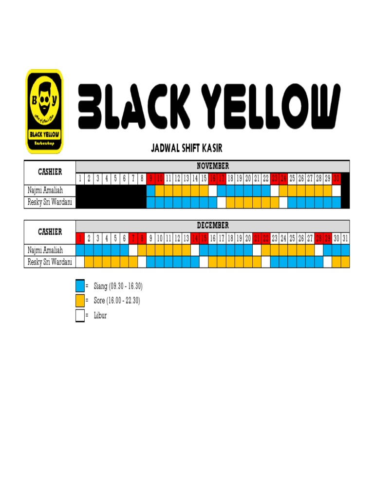 Jadwal Shift Kasir | PDF
