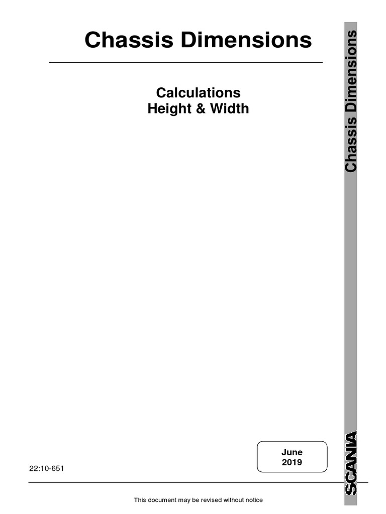 Chassis Dimensions: Calculations Height & Width | PDF | Truck | Axle