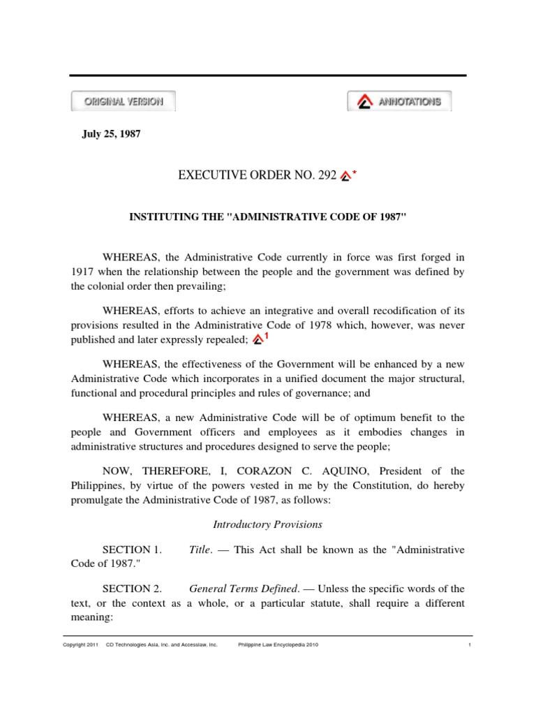 Administrative Code | PDF | Constitutional Amendment | President Of The ...