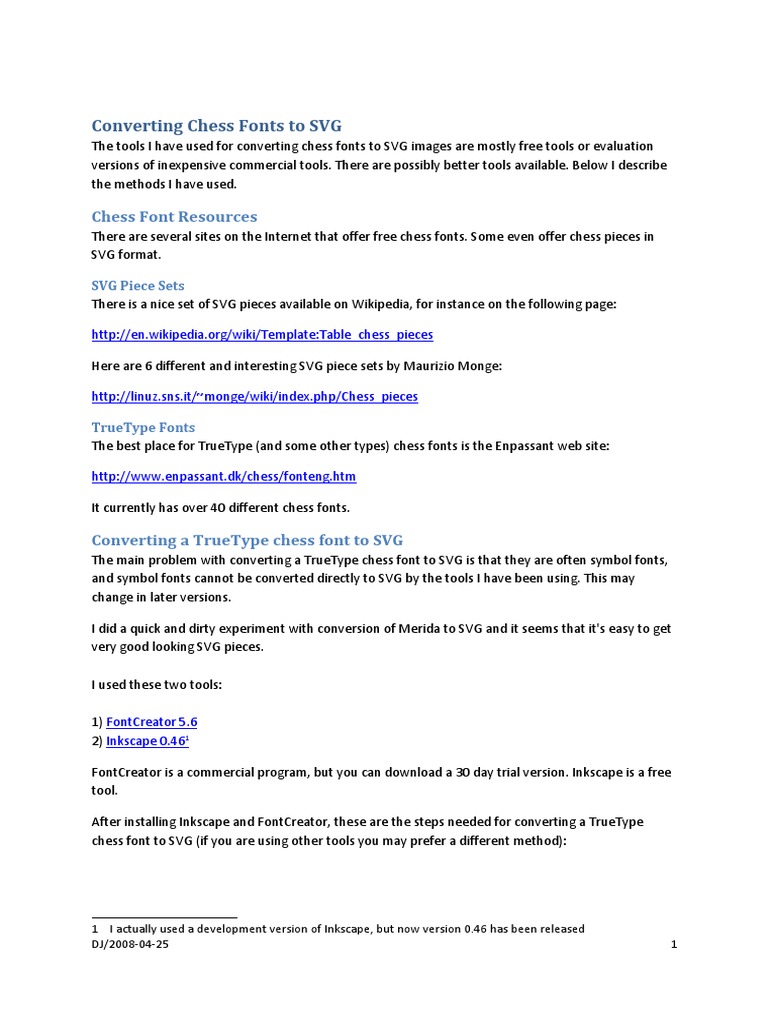 Converting Chess Fonts to SVG Images | PDF | Digital Technology ...