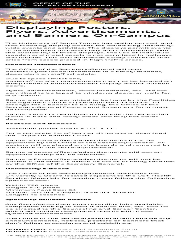 UST OSA Print Policy | PDF | Communication Design | Advertising