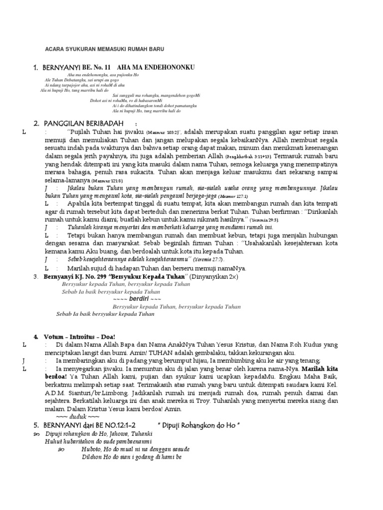 Acara Syukuran Memasuki Rumah Baru | PDF