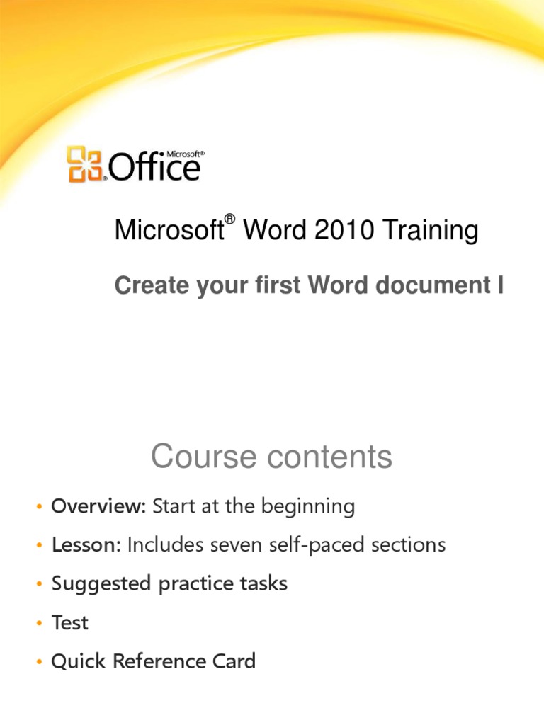 Training Presentation - Create Your First Word Document I | PDF ...