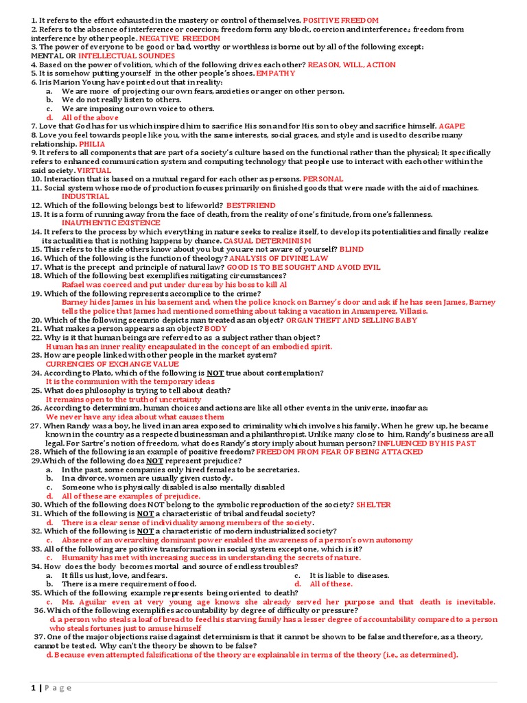 Philo Review | PDF | Existentialism | Determinism