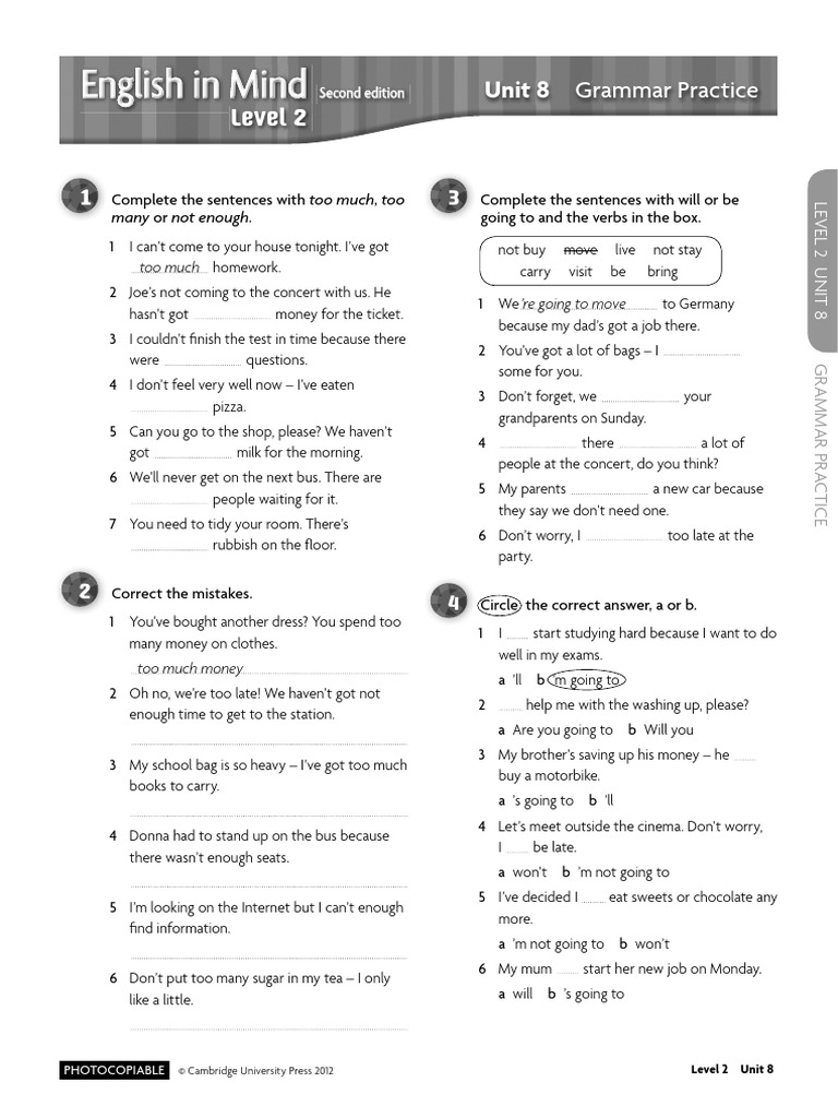 English in Mind Starter Test Unit 8 | PDF