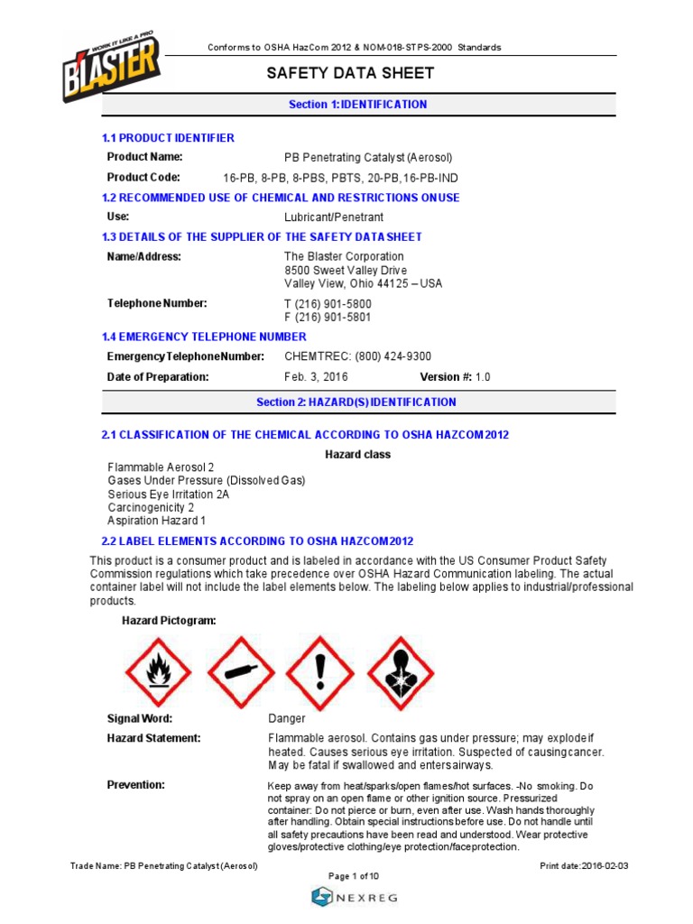 Safety Data Sheet: Product Name: Product Code | PDF | Personal ...