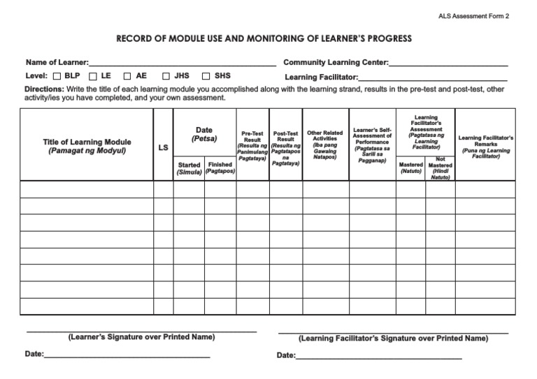 Assessment Form 2 PDF | PDF | Teaching | Learning