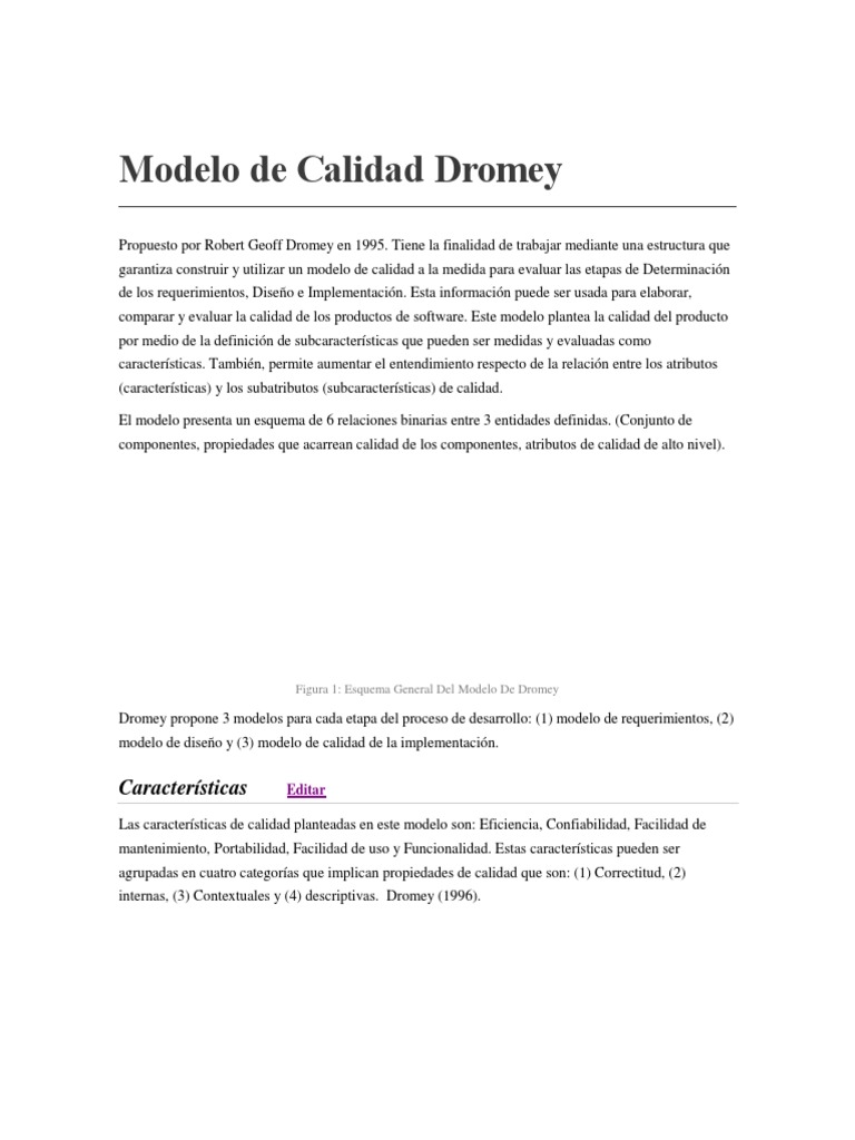 Modelo de Calidad Dromey | PDF | Software | Informática