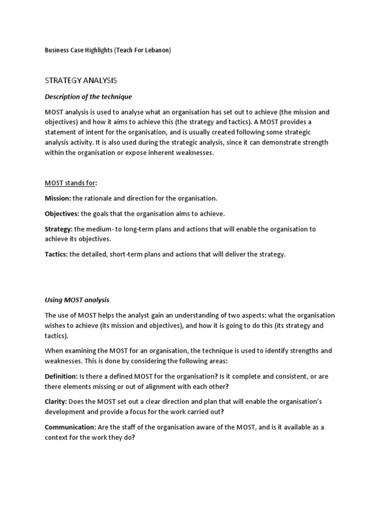 Business Case Highlights | PDF | Strategic Management | Business