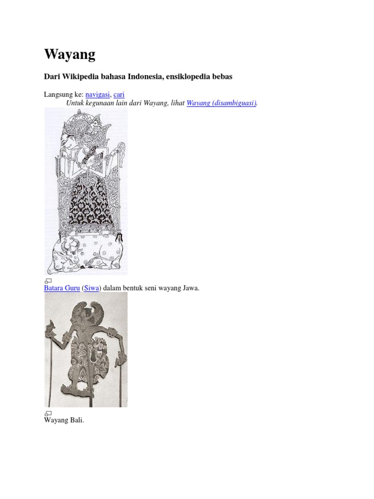 Wayang | PDF | Ilmu Sosial | Fiksi Umum