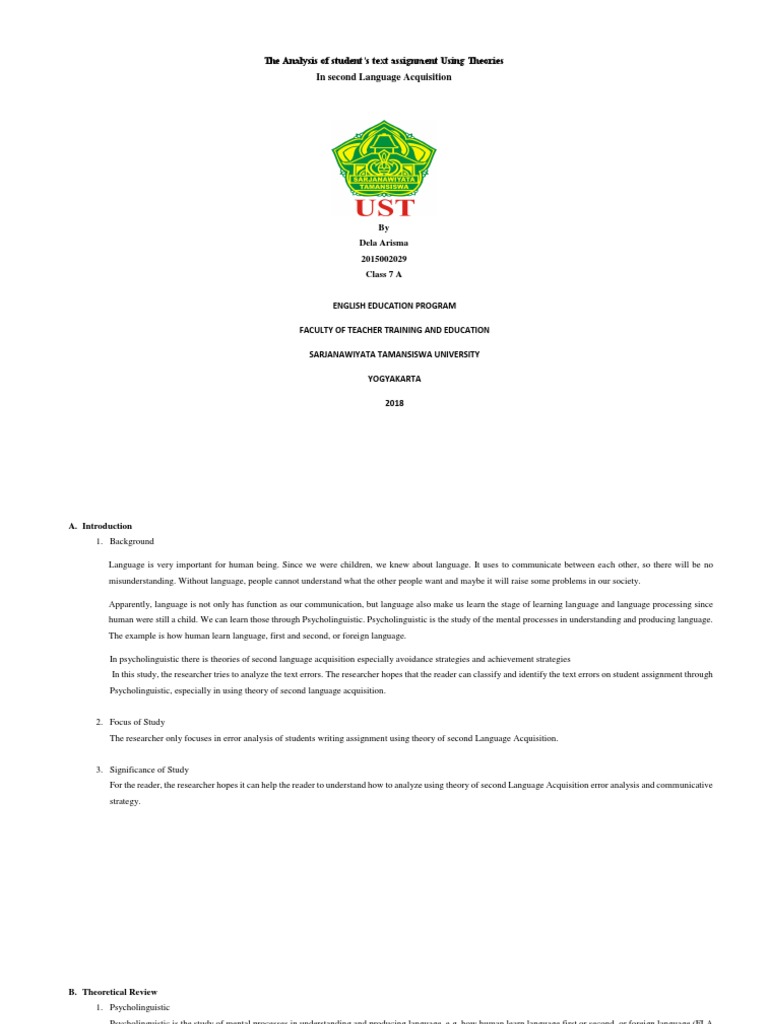 Student Error Analysis in SLA | PDF | Second Language | Psycholinguistics