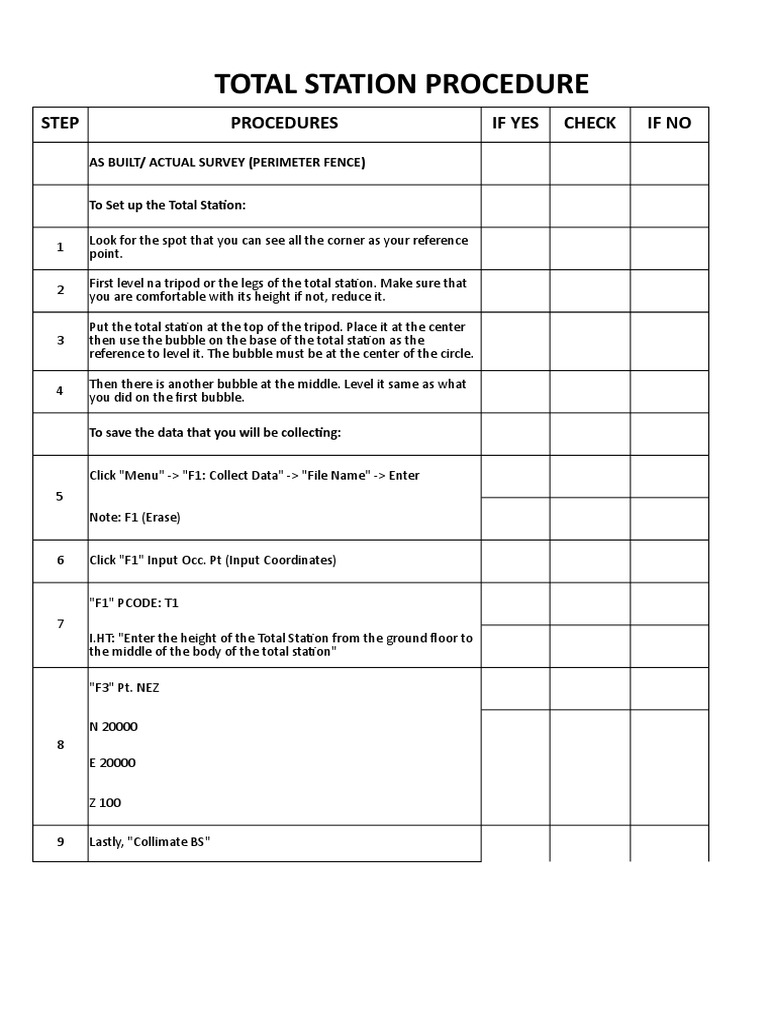 Total Station Procedure | PDF | System Software | Software