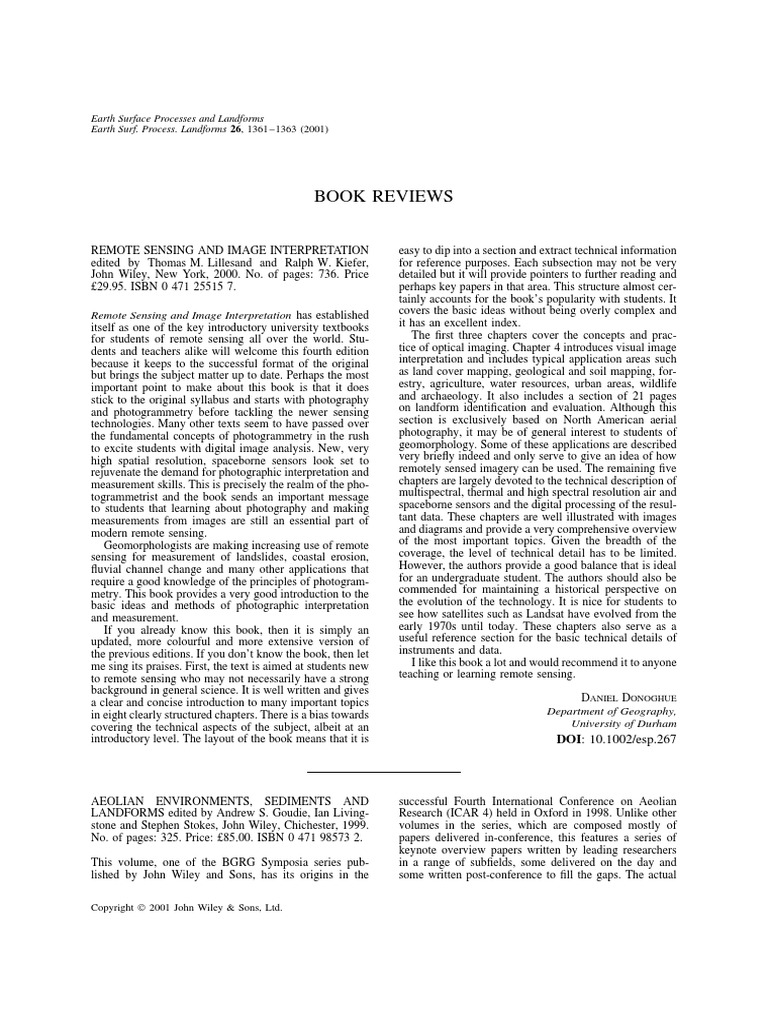 Remote Sensing and Image Interpretation | PDF | Remote Sensing ...