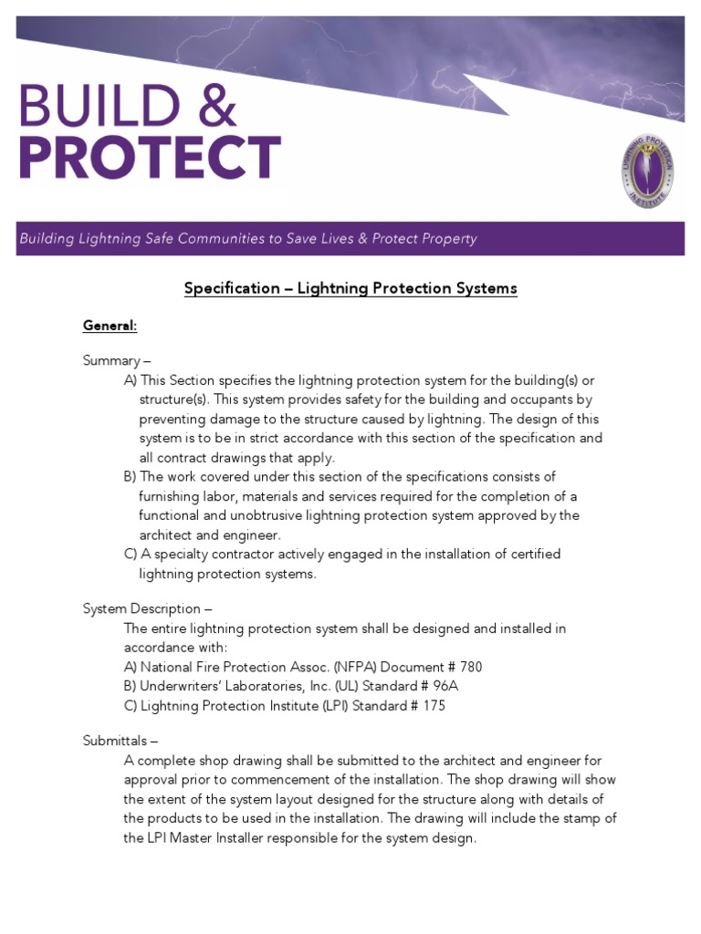 Lightning Protection System | PDF | Specification (Technical Standard ...