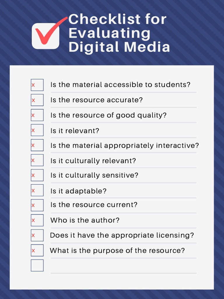 Week 3-Digital Media Checklist-Completed | PDF