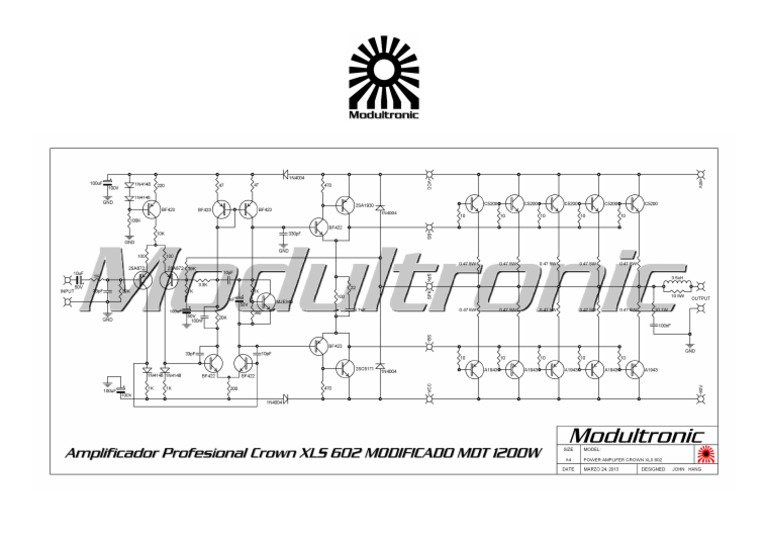 Diagrama Amplificador Profesional Crown XLS 602 Modificado PDF | PDF