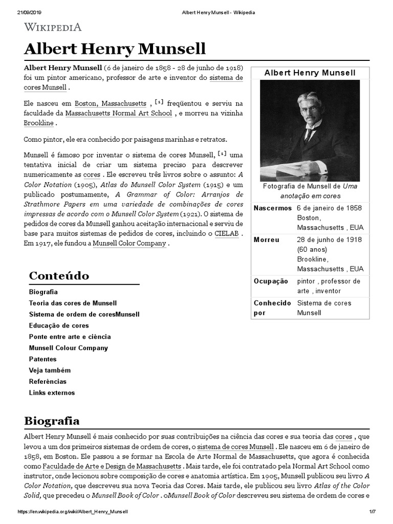 Albert Henry Munsell | PDF | Cor | Matiz