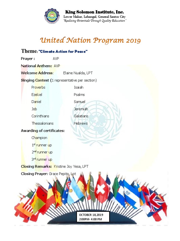 United Nation Program 2019 | PDF | Social Science