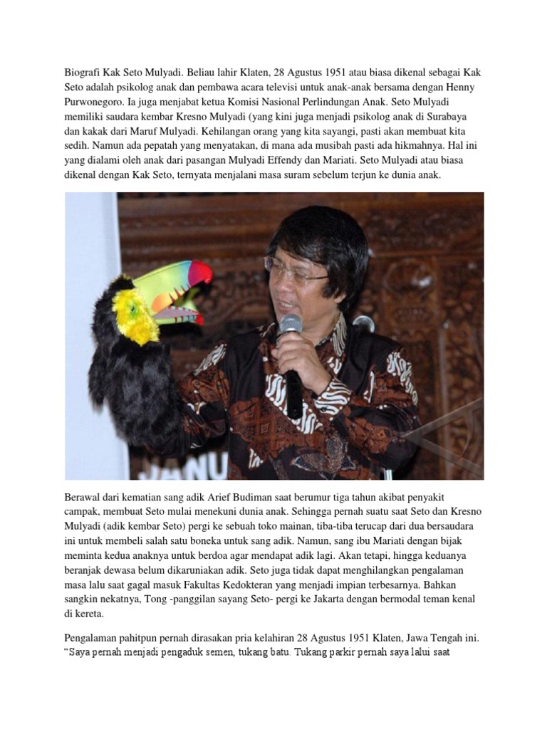 Biografi Kak Seto Mulyadi | PDF