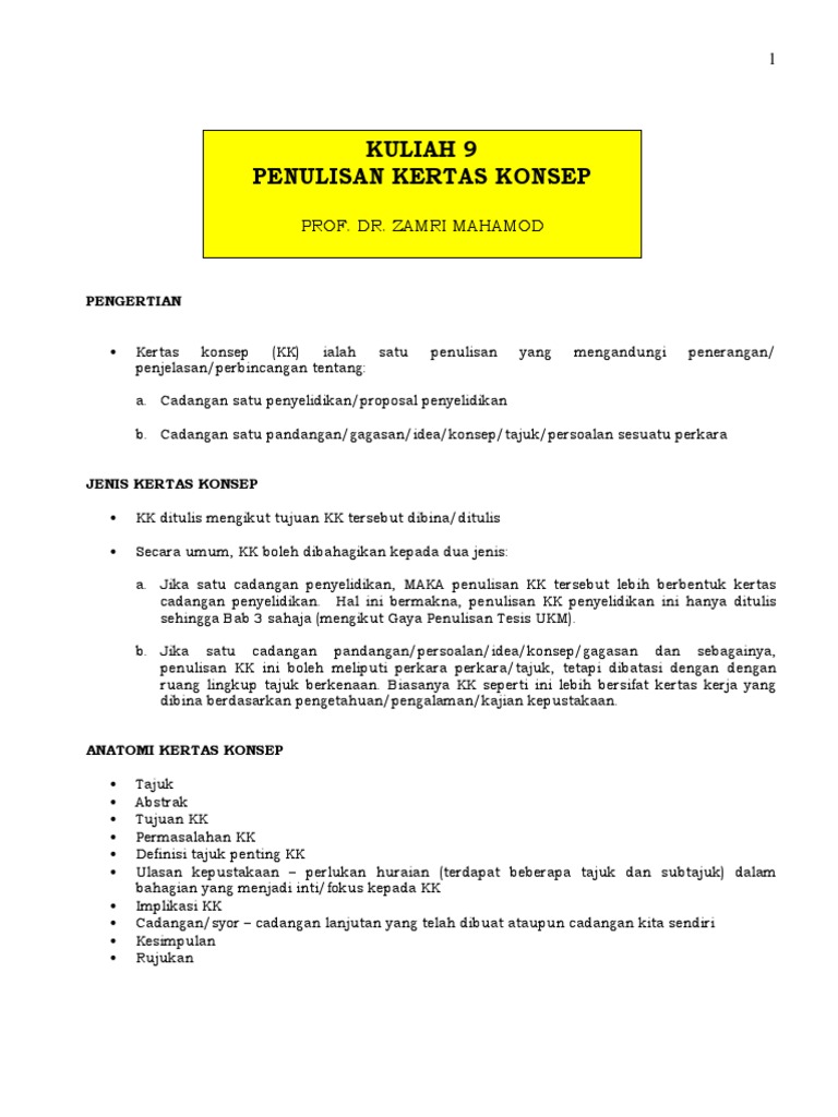 Contoh Kertas Konsep | PDF