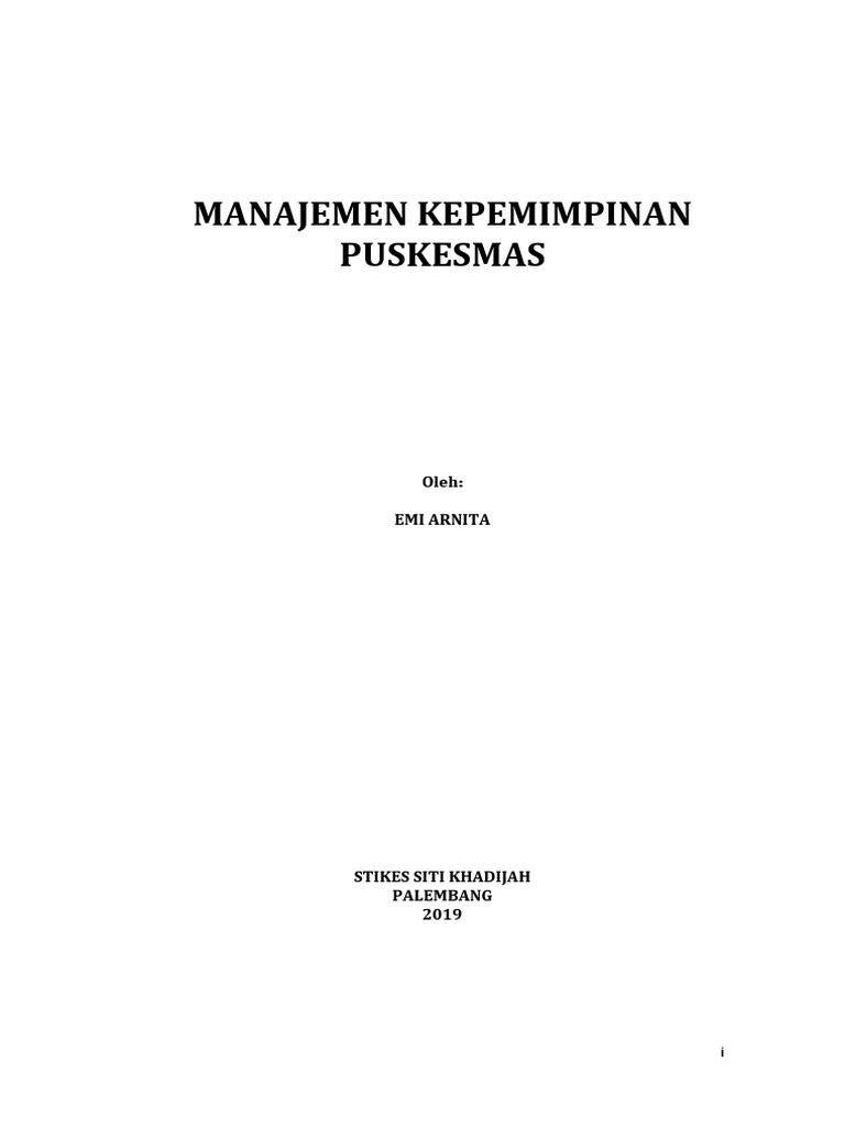 Manajemen Kepemimpinan Puskesmas | PDF