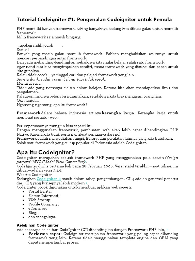 Tutorial Codeigniter | PDF