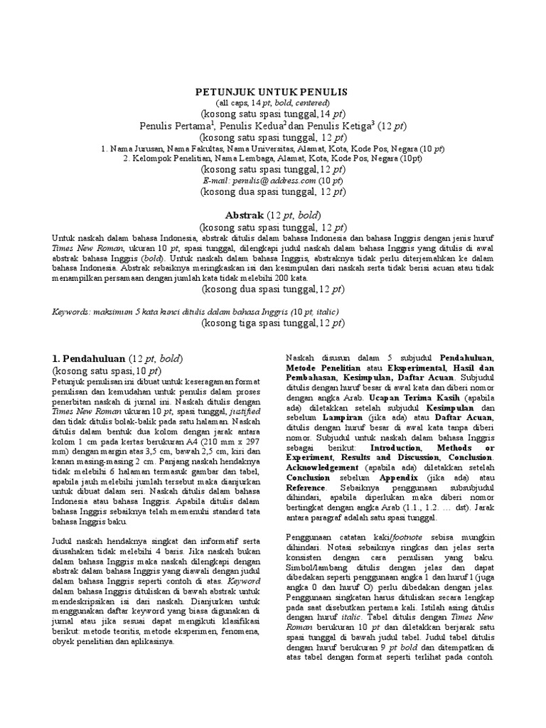 Penulisan Artikel Yang Benar | PDF