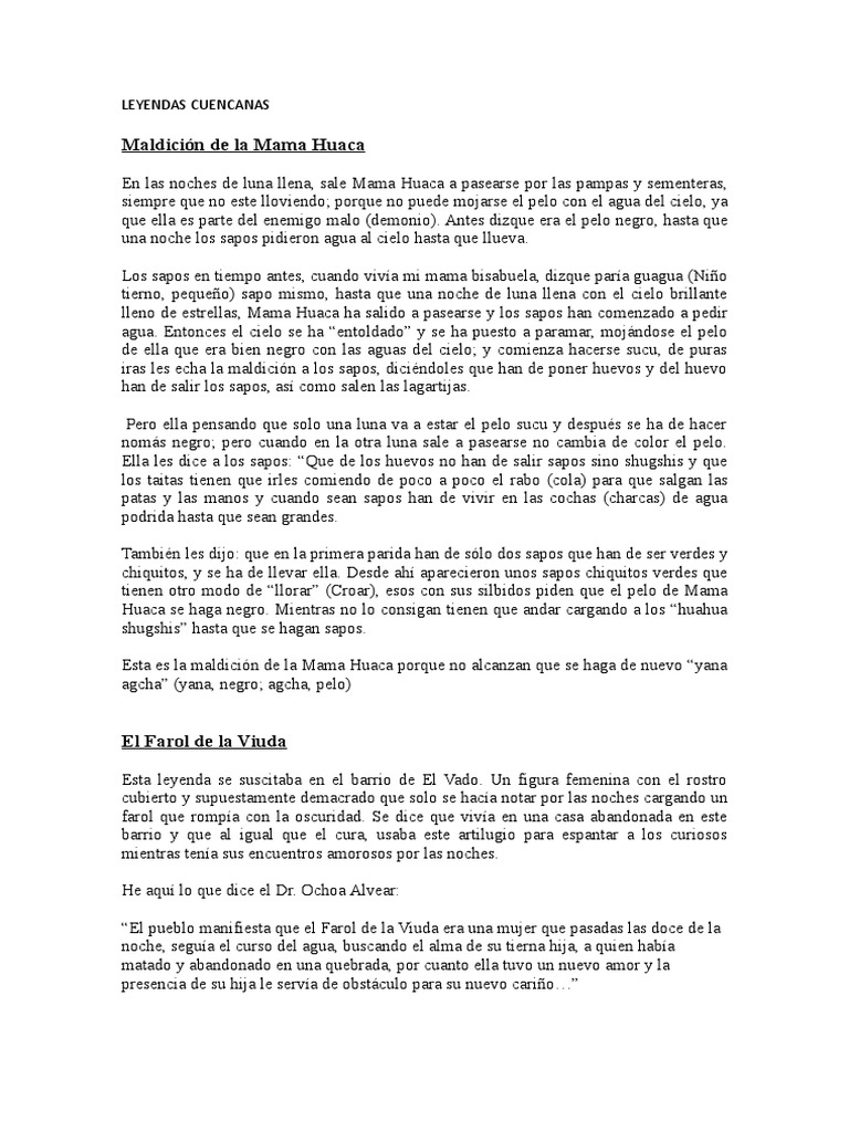 Leyendas Cuencanas | PDF | Naturaleza
