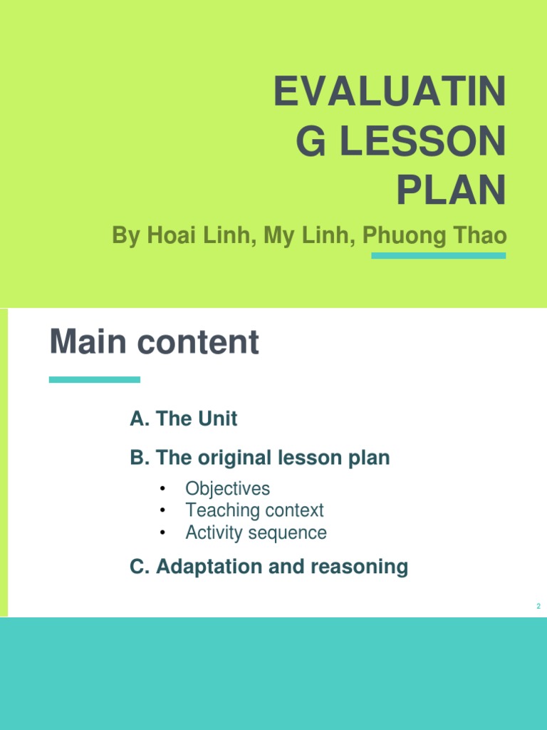 Evaluating an English Lesson Plan | PDF | Lesson Plan | Vocabulary