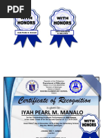 Certificate of Recognition For Feeding Program | PDF