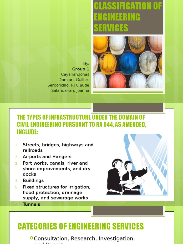 Classification of Engineering Services | PDF | Engineering | Civil ...