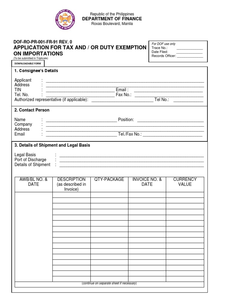 DOF-RO Form 91 | PDF | Signature | Invoice